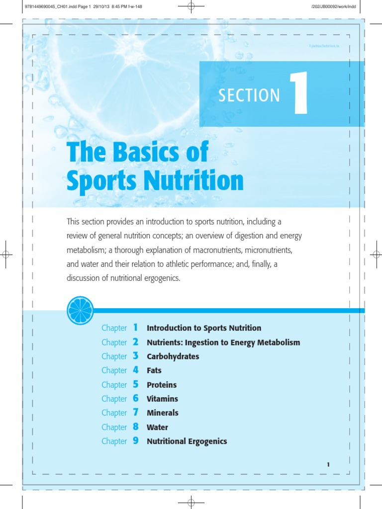 The Basics of Sports Nutrition: Section | PDF | Nutrients | Vitamin