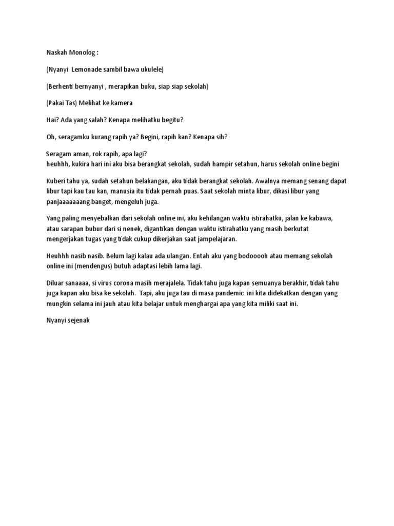 Naskah Monolog | PDF