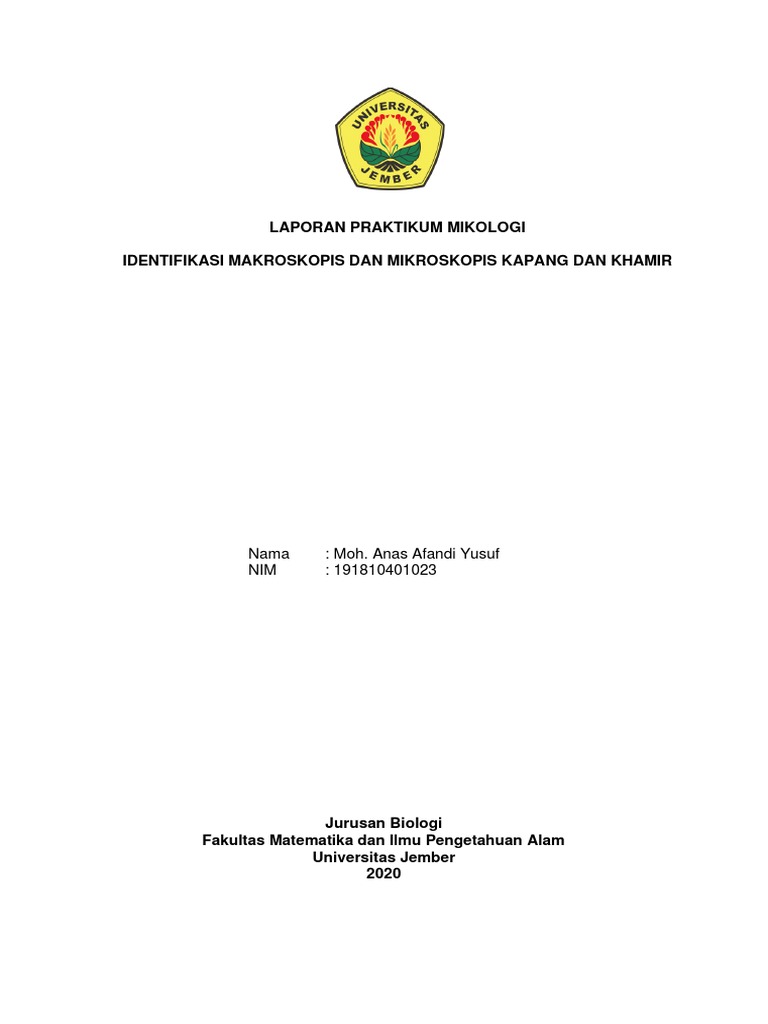 Moh. Anas Afandi Yusuf - Identifikasi Makroskopis Dan Mikroskopis ...
