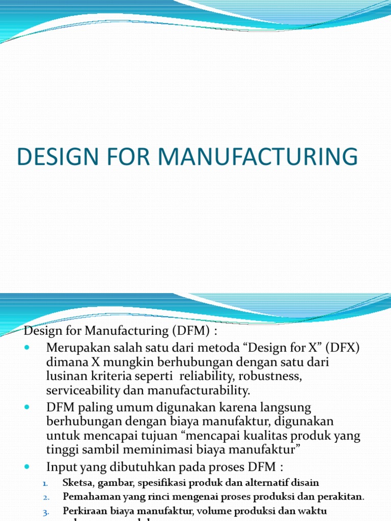 Design For Manufacturing PDF | PDF