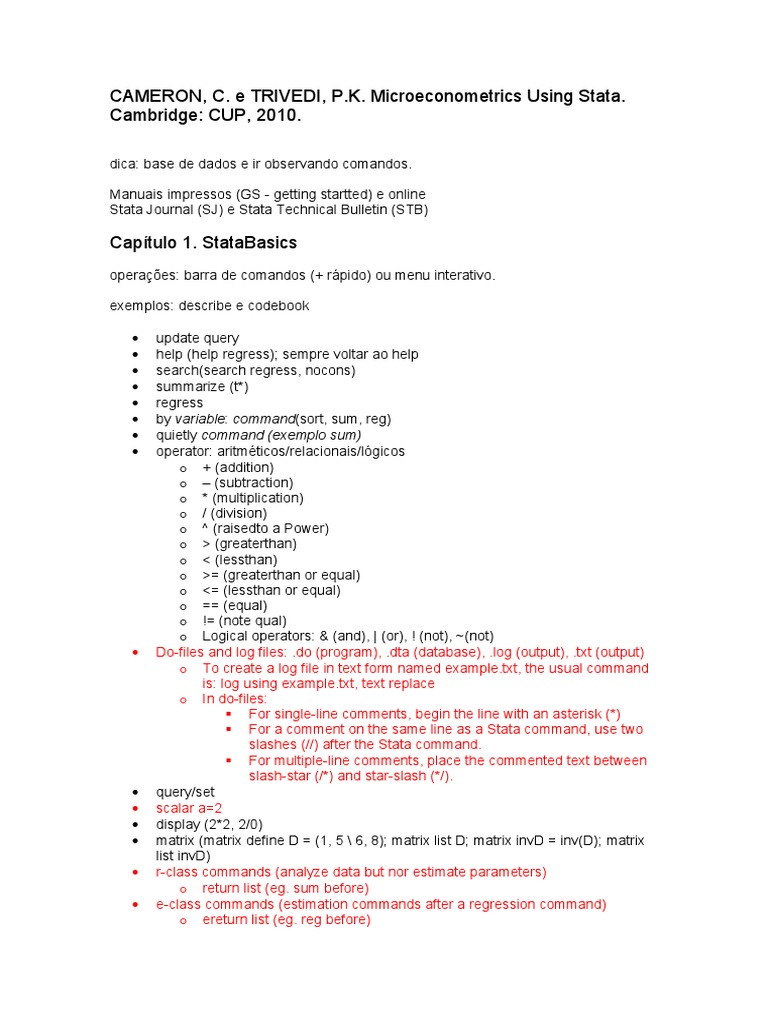 An Introduction to Data Management and Linear Regression Using Stata | PDF | Comma Separated ...
