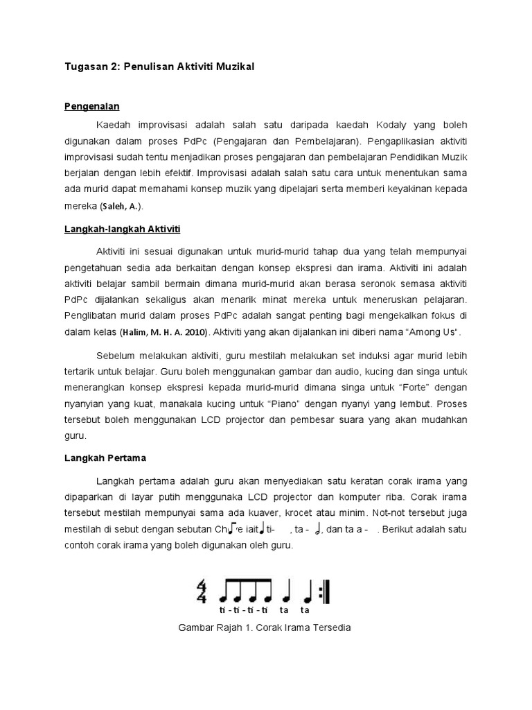 Tugasan 2 Aktivti Improvisasi (MUHAMMAD AIMAN) G3.4 | PDF | Seni ...