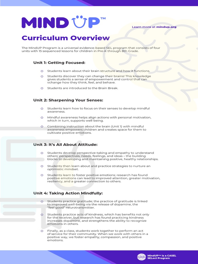 MIndUp Curriculo | PDF | Empathy | Emotions