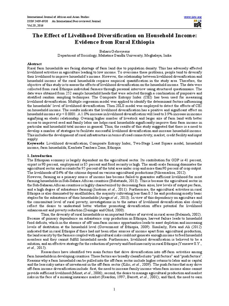 Baharu Gebreyesus Effect 2016 | PDF | Endogeneity (Econometrics ...