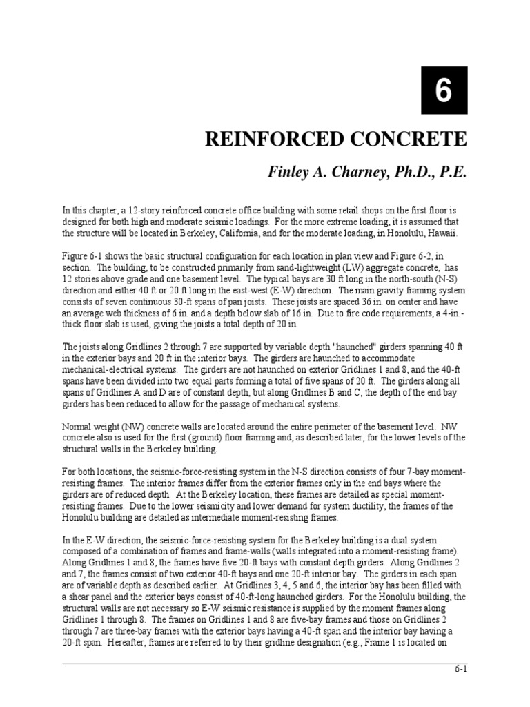 Chapter06 - REINFORCED CONCRETE | PDF | Wall | Concrete