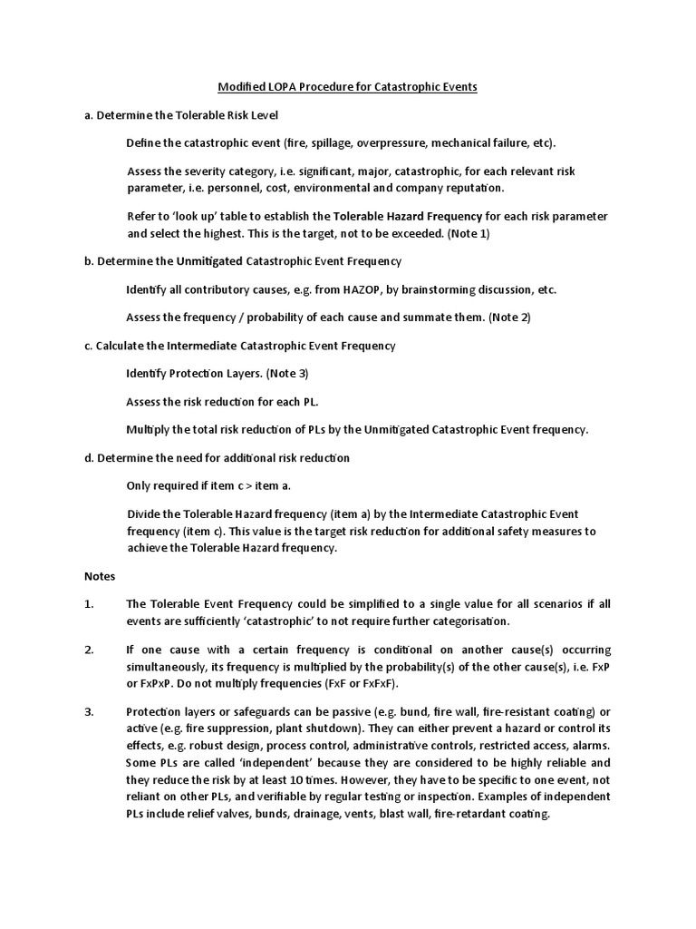 Modified LOPA Procedure | PDF | Reliability Engineering | Risk Management