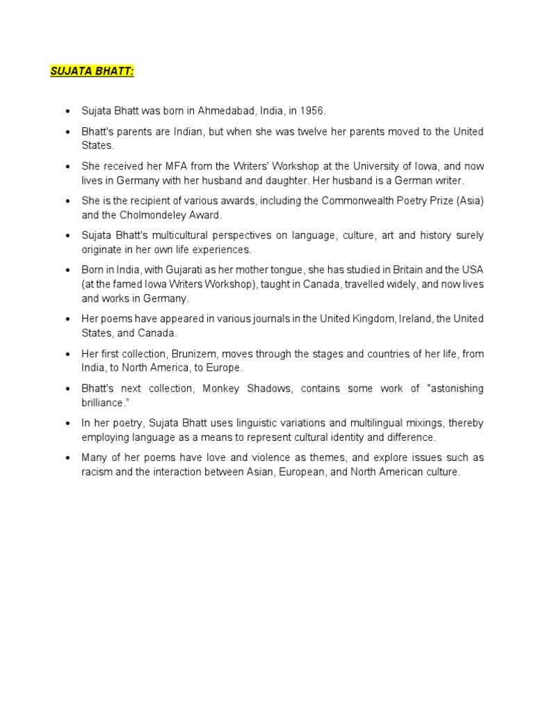 Different History Sujata Bhatt | PDF | Languages | Religion And Belief