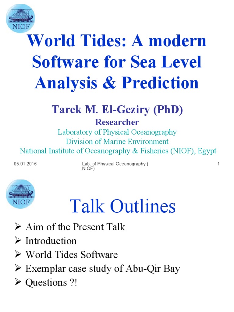 World Tides A Modern Software For Sea Level Analysis | PDF | Tide | Sea ...