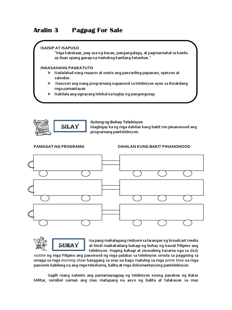 GRADE 8 3RD Q Aralin 3 - Pagpag Fro Sale | PDF