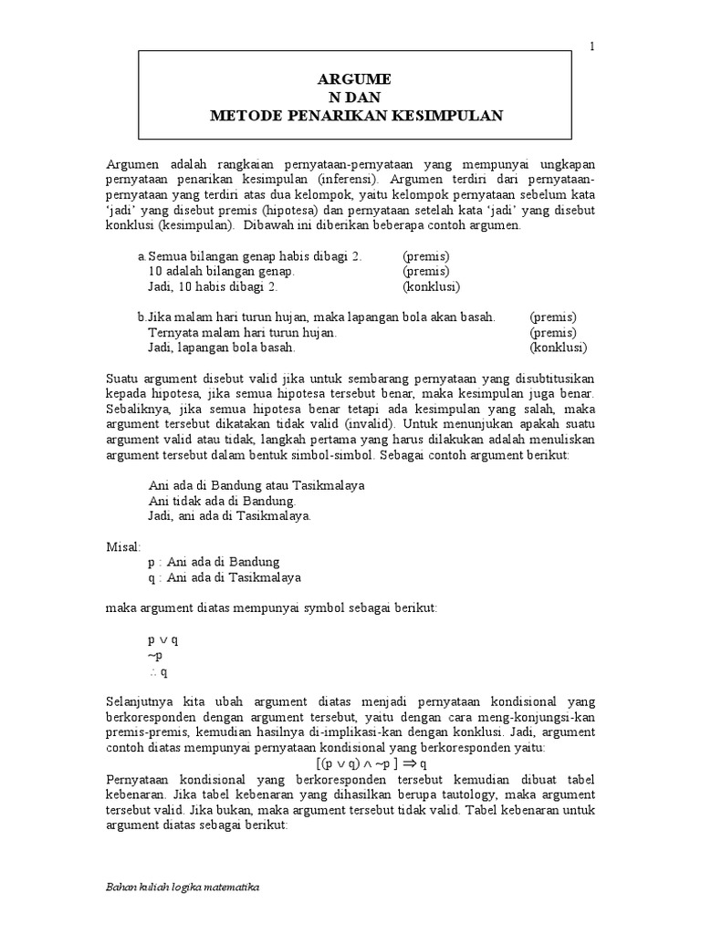 ARGUMEN | PDF | Metode & Bahan Ajar