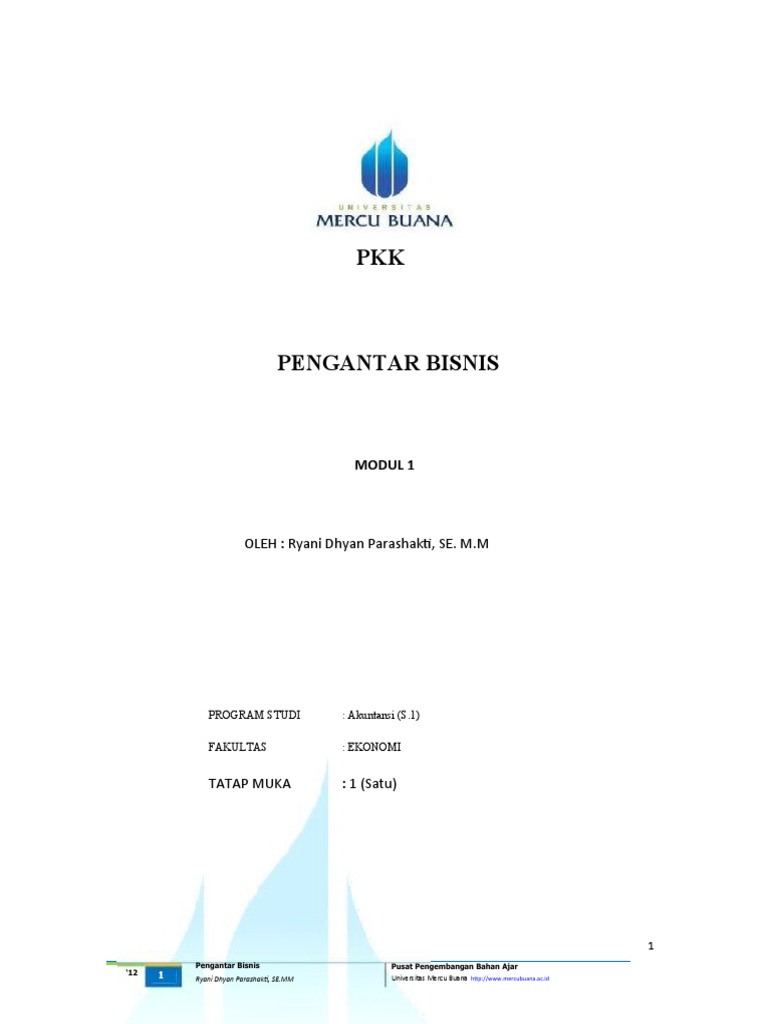 Modul 1 Pengantar Bisnis | PDF | Karier & Perkembangan | Bisnis