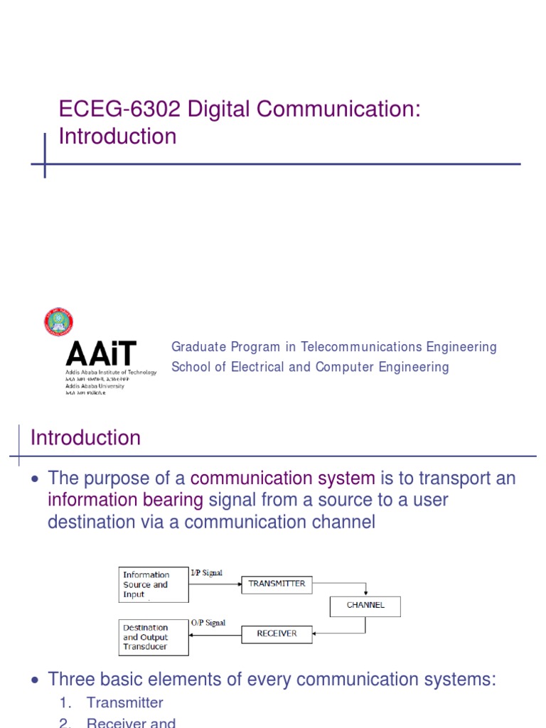 ECEG-6302-Chapter 1 | PDF | Data Transmission | Modulation