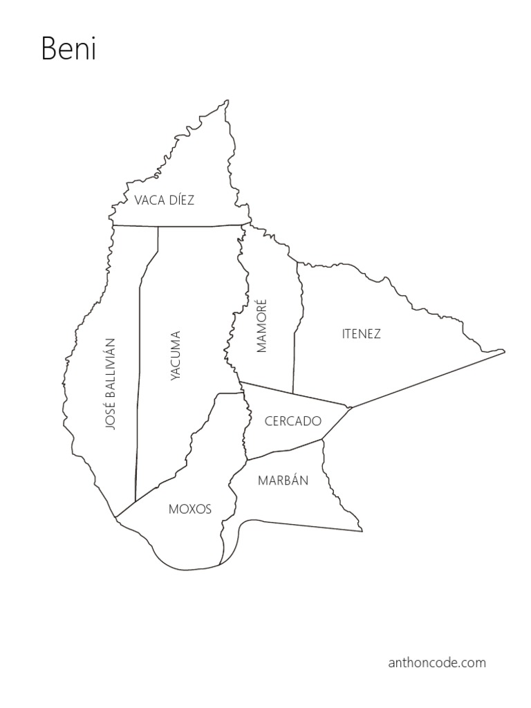 Mapa Politico Beni Colorear | PDF