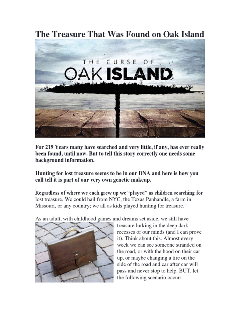 The Treasure Found On Oak Island Nova SC | PDF