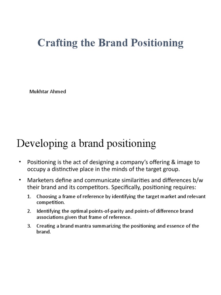 06 - Crafting The Brand Positioning (CR) | Download Free PDF | Brand ...