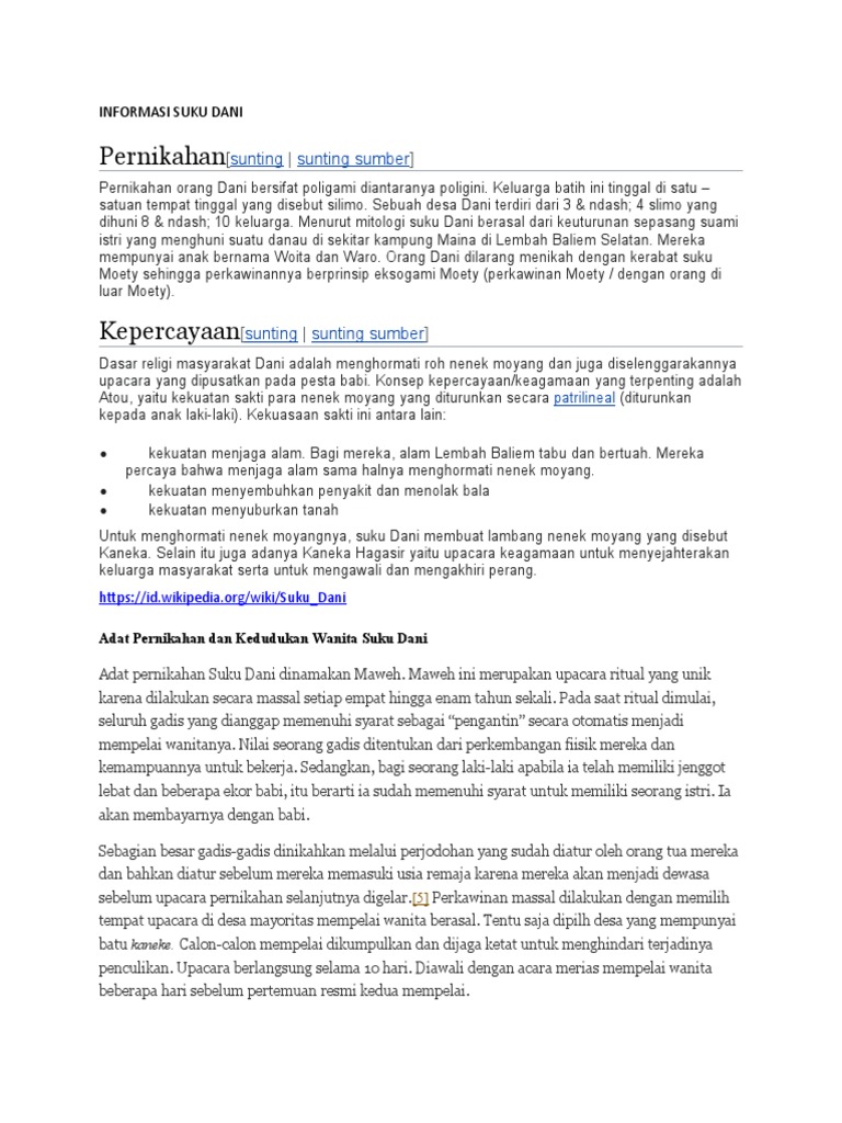 Informasi Suku Dani | PDF