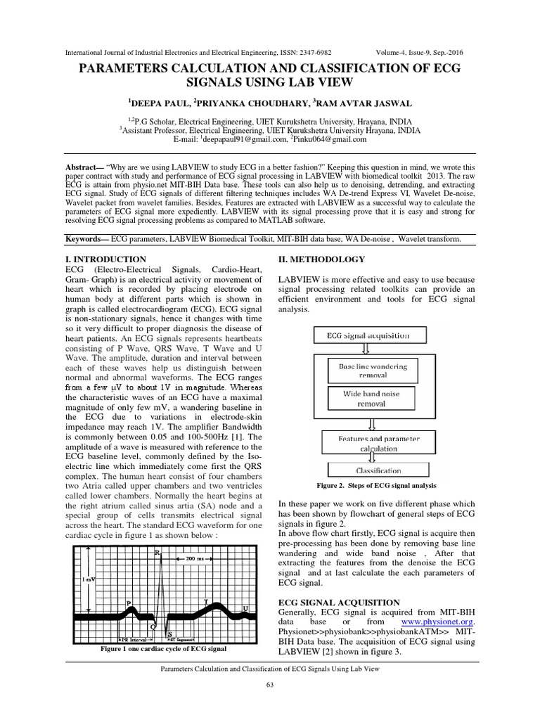 Silo - Tips Parameters Calculation and Classification of Ecg Signals Using Lab View | PDF ...