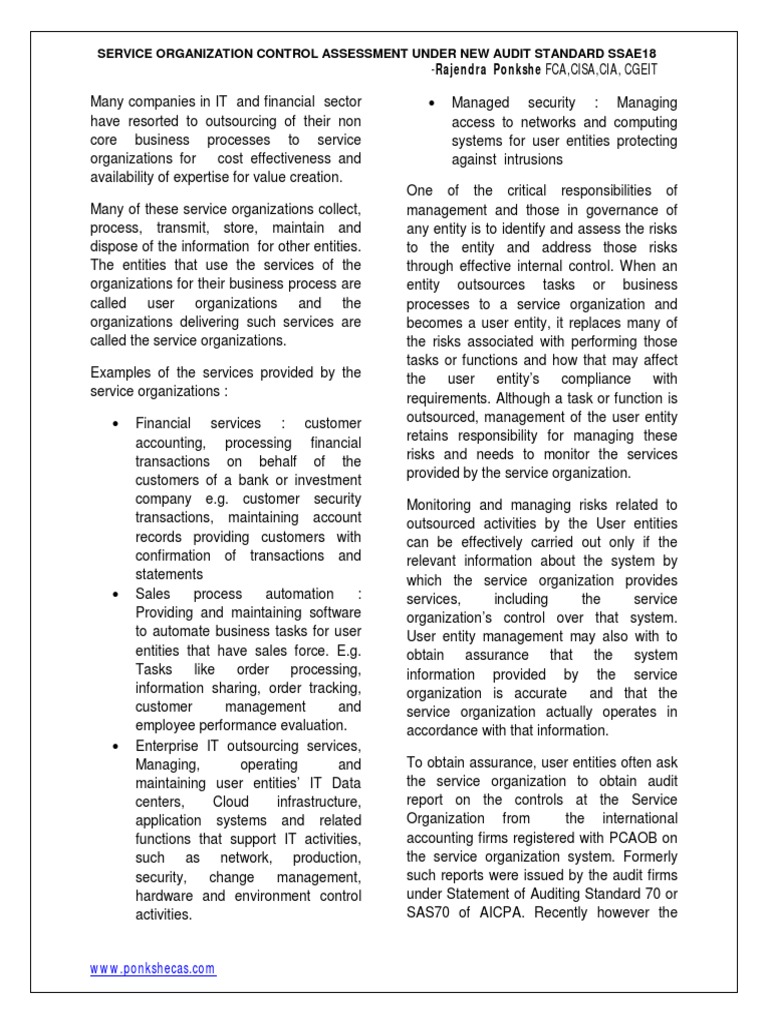 Service Organization Controls - SOC | PDF | Privacy | Audit