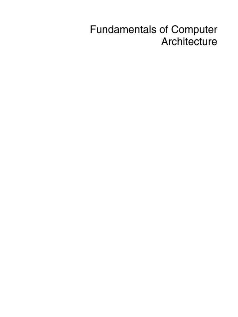 Fundamentals of Computer Architecture | PDF | Central Processing Unit | Subroutine