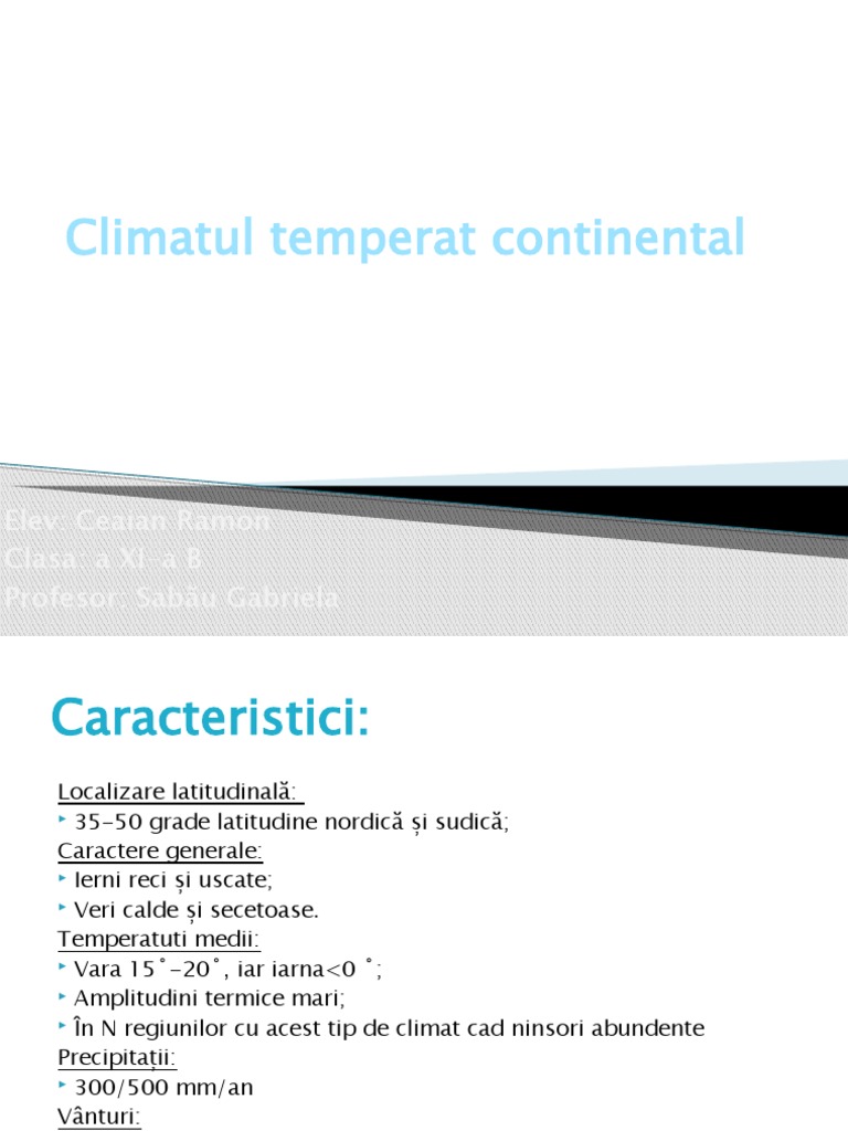 Climatul Temperat Continental | PDF