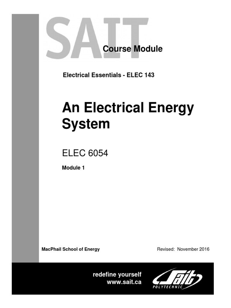 ELEC 143 Module 1-An Electrical Energy System | PDF | Electric Charge ...