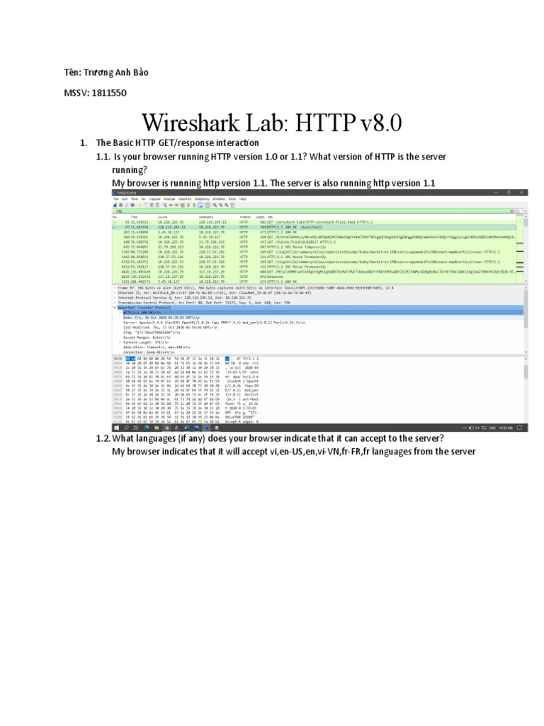 Wireshark Lab: HTTP v8.0 | PDF | Hypertext Transfer Protocol | Network Architecture