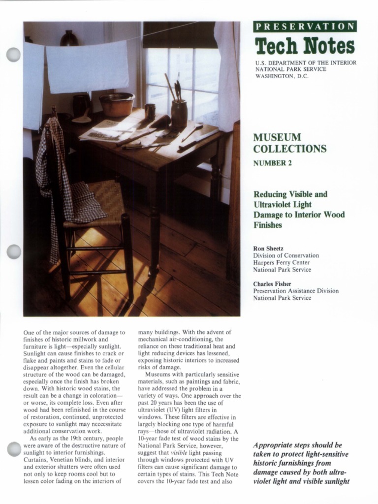 Reducing Visible and Ultraviolet Light Damage To Interior Wood Finishes ...