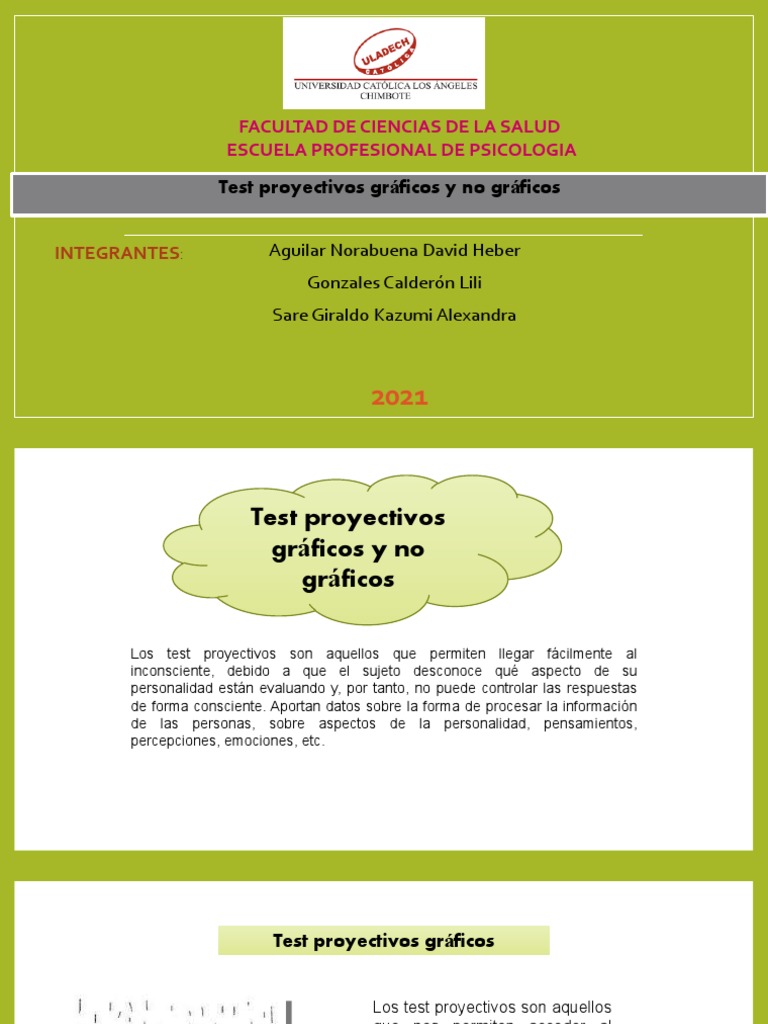 Análisis de diferentes tipos de test proyectivos gráficos y no gráficos ...