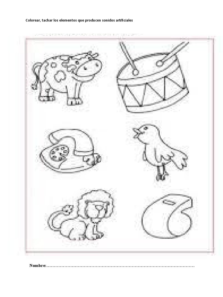 Dibujos de Sonidos para Colorear | PDF | Juegos y actividades | Hogar ...