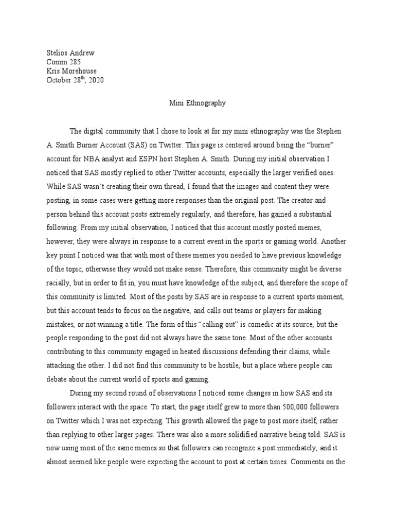 Ethnography Paper | PDF | Hashtag | Social Media