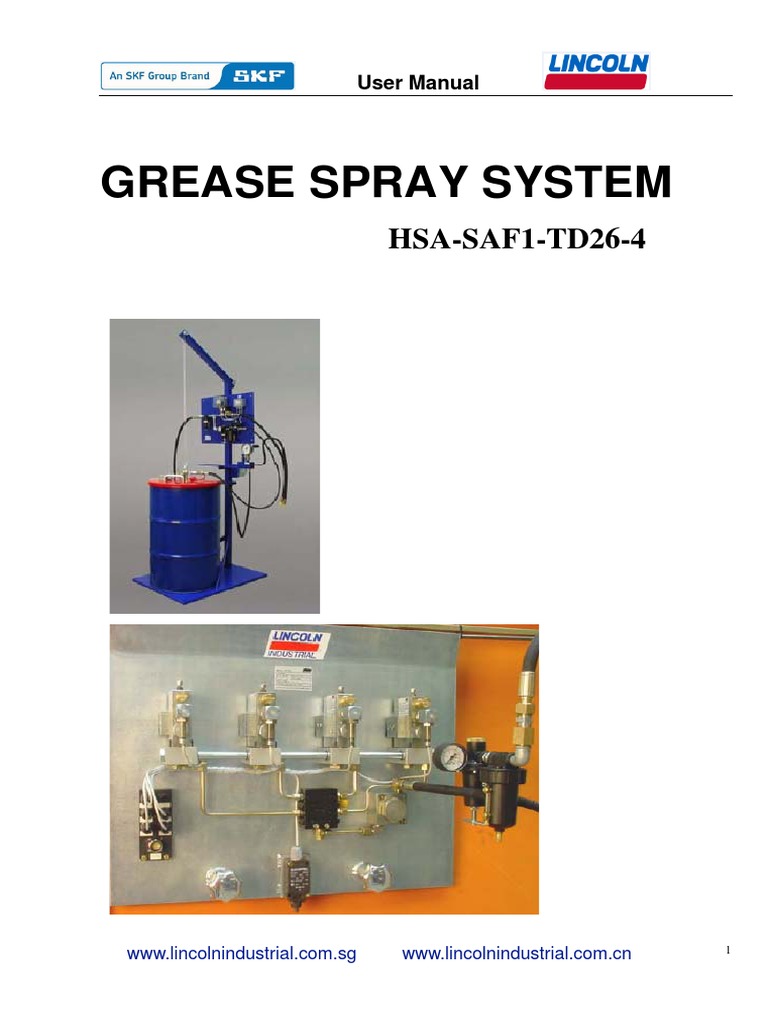 Grease Spray System User Manual | PDF | Pump | Valve