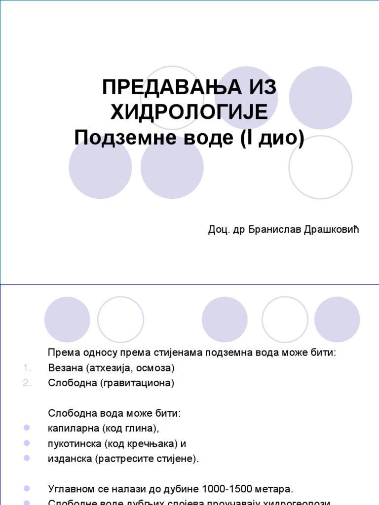 Podzemne Vode I Dio | PDF