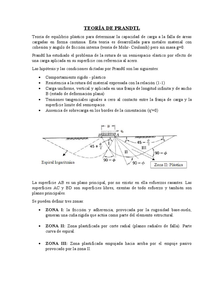 Teoría de Prandtl y Capacidad de Carga | PDF | Resistencia de ...