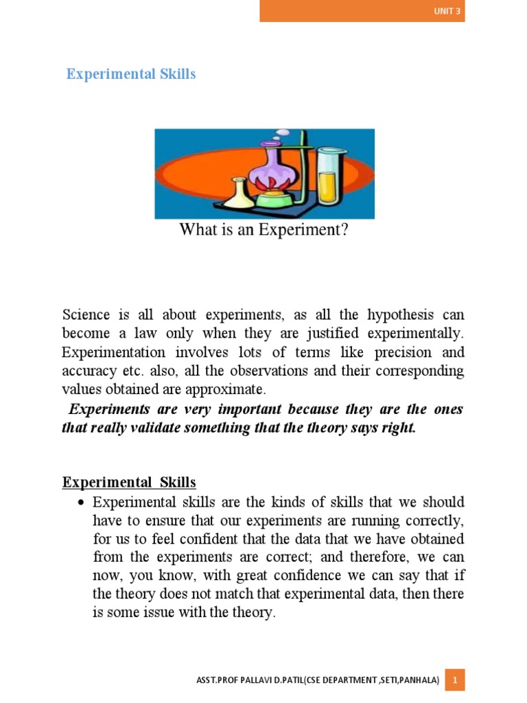 Experimental Skills: That Really Validate Something That The Theory ...