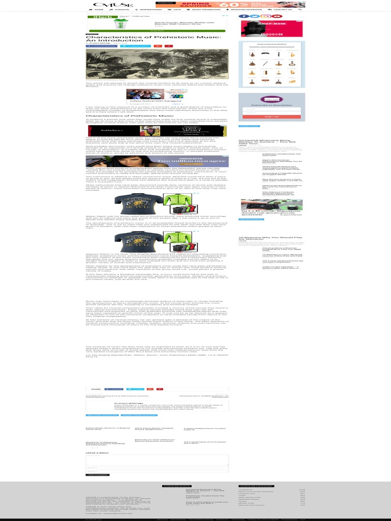 Characteristics of Prehistoric Music: An Introduction - CMUSE | PDF ...