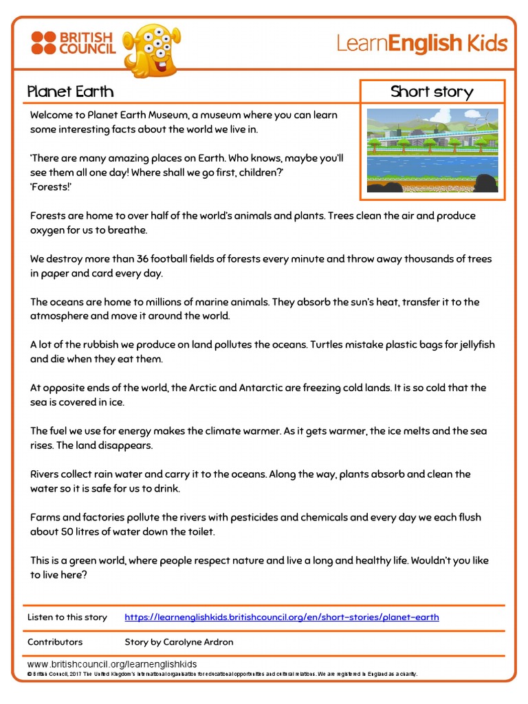Planet Earth: A Short Story for Kids | PDF
