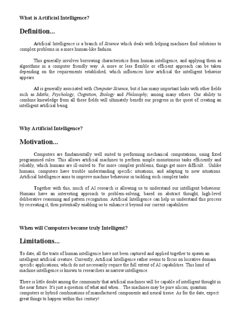 What Is Artificial Intelligence | PDF | Genetic Algorithm | Artificial ...