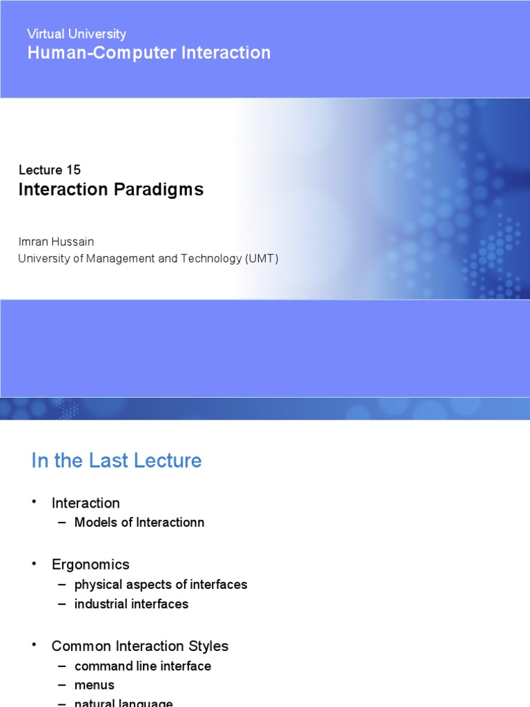 15-Interaction Paradigms | PDF | Window (Computing) | Menu (Computing)