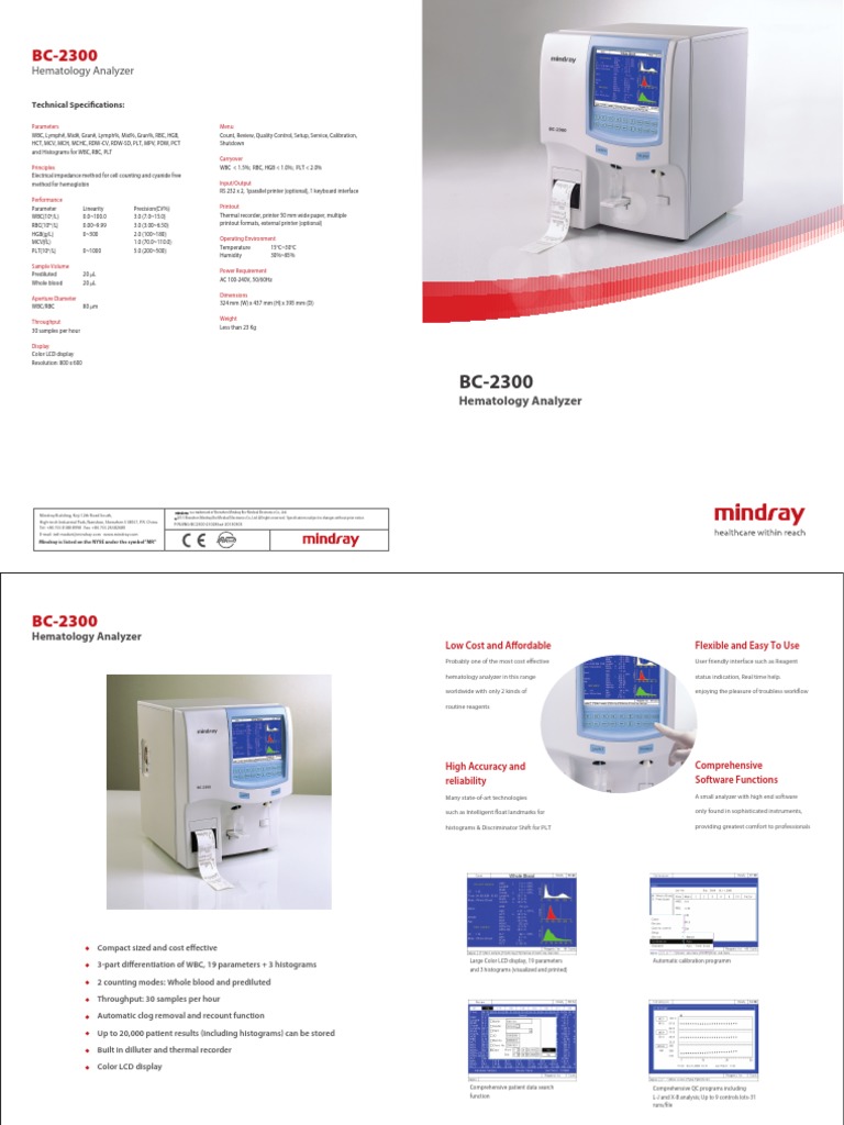 BC 2300 Mindray | PDF | Red Blood Cell | Computing