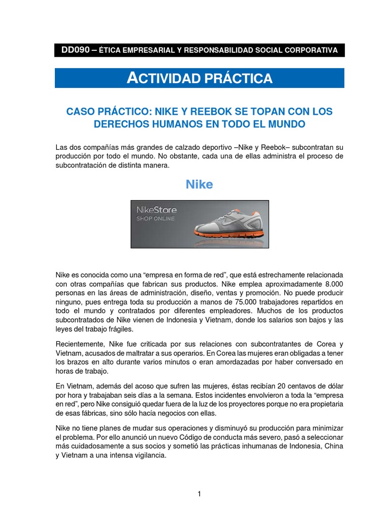 Caso Practico | PDF | Nike | Outsourcing