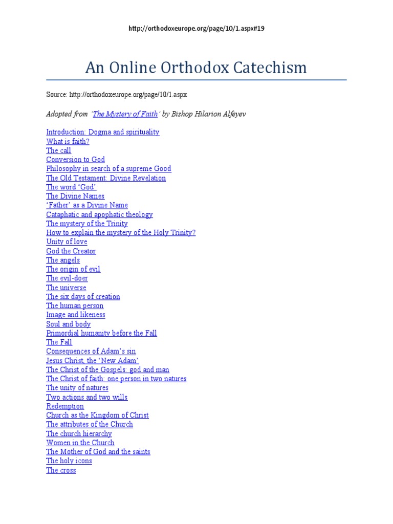 An Online Orthodox Catechism | PDF | God The Father | Trinity
