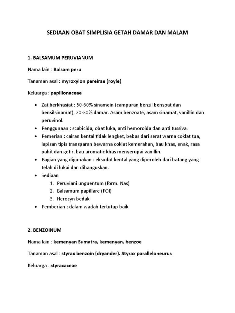 Sediaan Obat Simplisia dan Penggunaannya | PDF | Memasak, Makanan ...