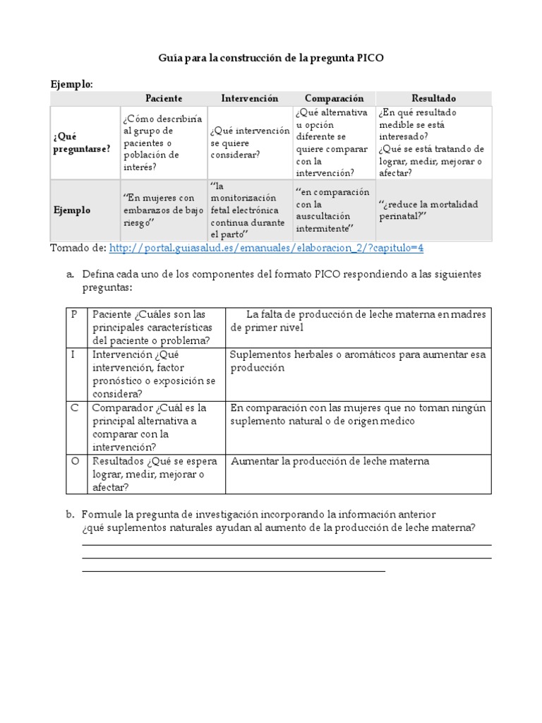 Guía para Preguntas PICO en Salud | PDF | Parto | Medicina