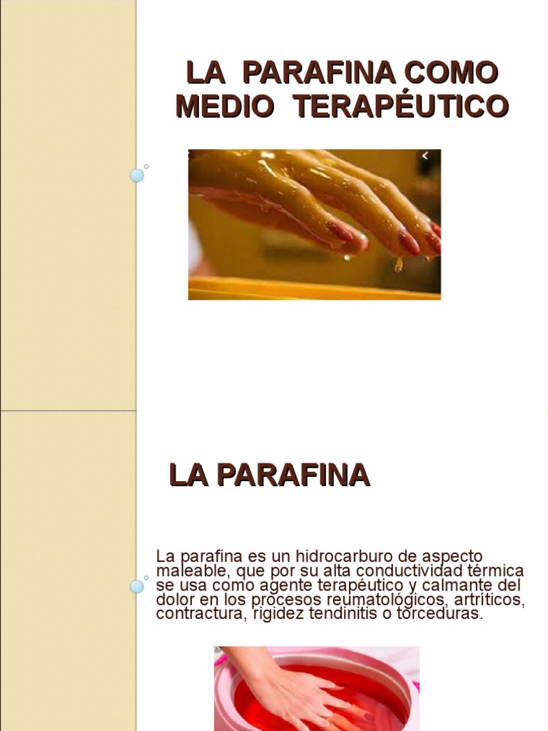Parafina: Terapia de Calor y Aplicaciones | PDF | Naturaleza | Energía ...