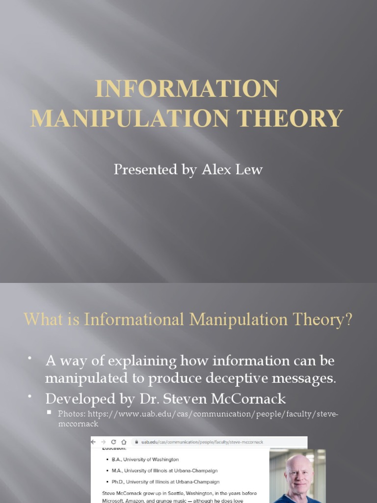 Information Manipulation Theory | PDF | Epistemology | Metaphysics