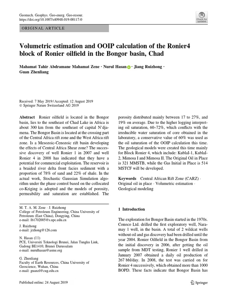 Volumetric Estimation and OOIP Calculation of The Ronier4 | PDF ...