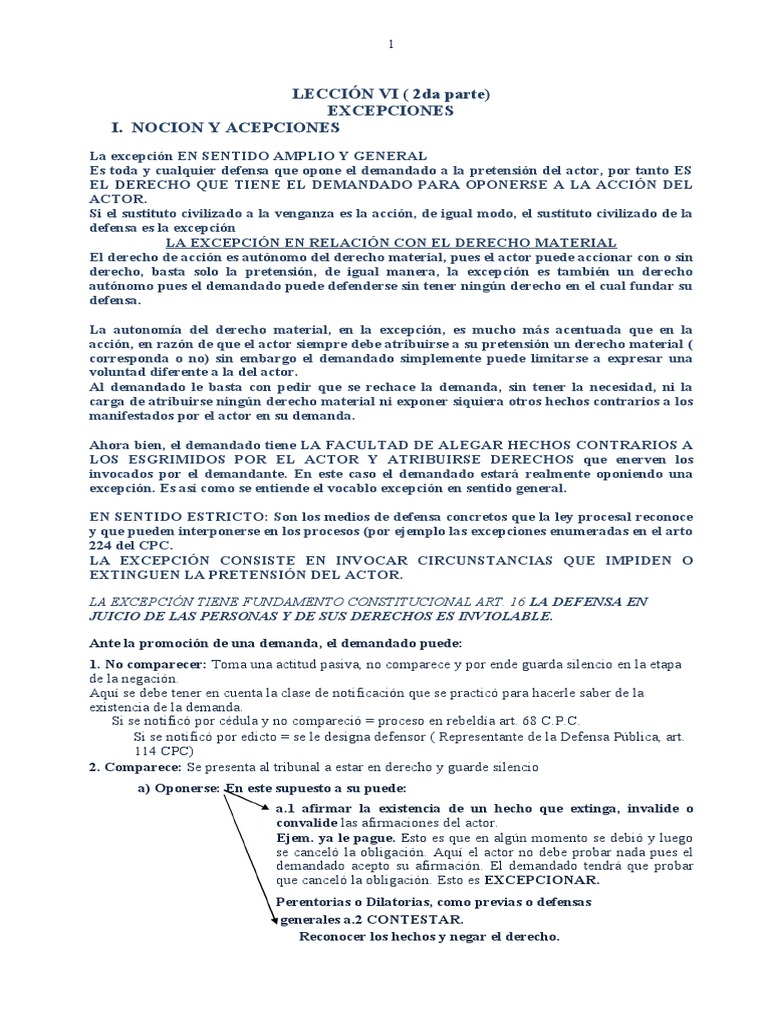 Excepciones Perentorias y Dilatorias PROCESAL | PDF | Estoppel ...