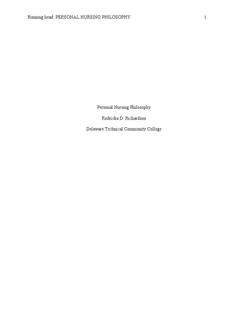 Nursing Philosophy Paper | PDF | Nursing | Health Care