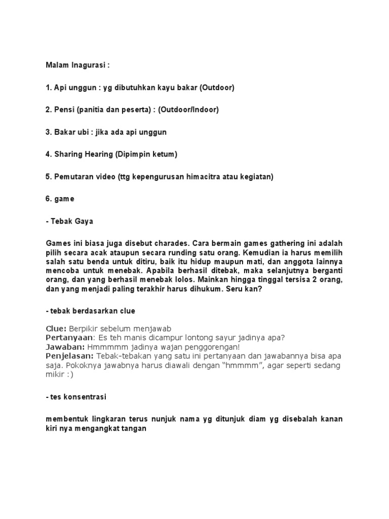 Malam Inagurasi | PDF