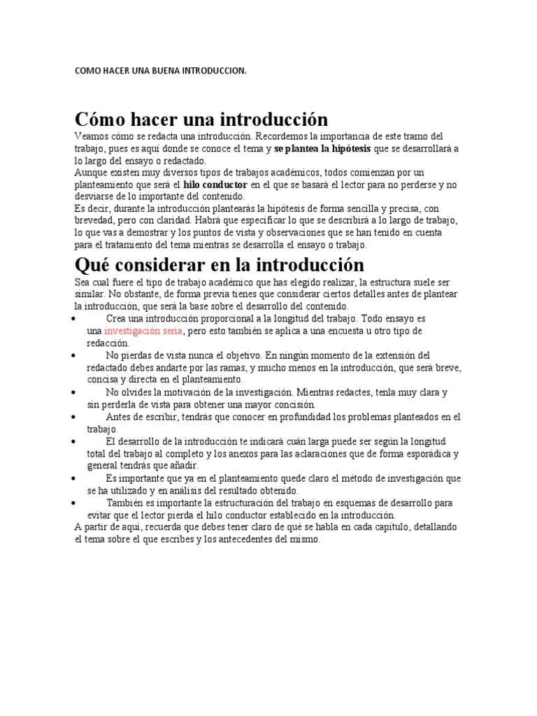 Como Hacer Una Buena Introduccion | PDF | Ensayos | Science